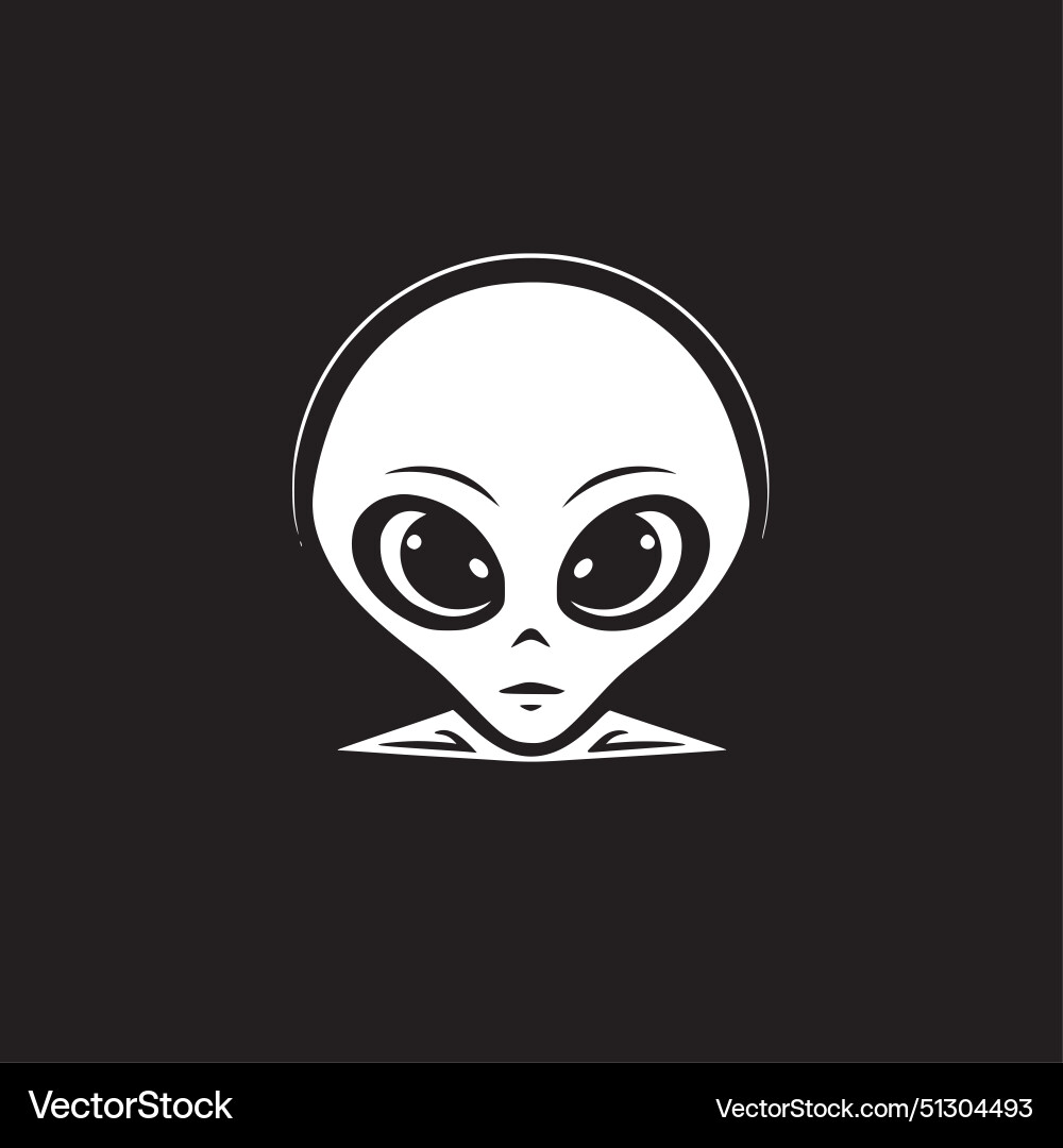Alien - black and white isolated icon Royalty Free Vector