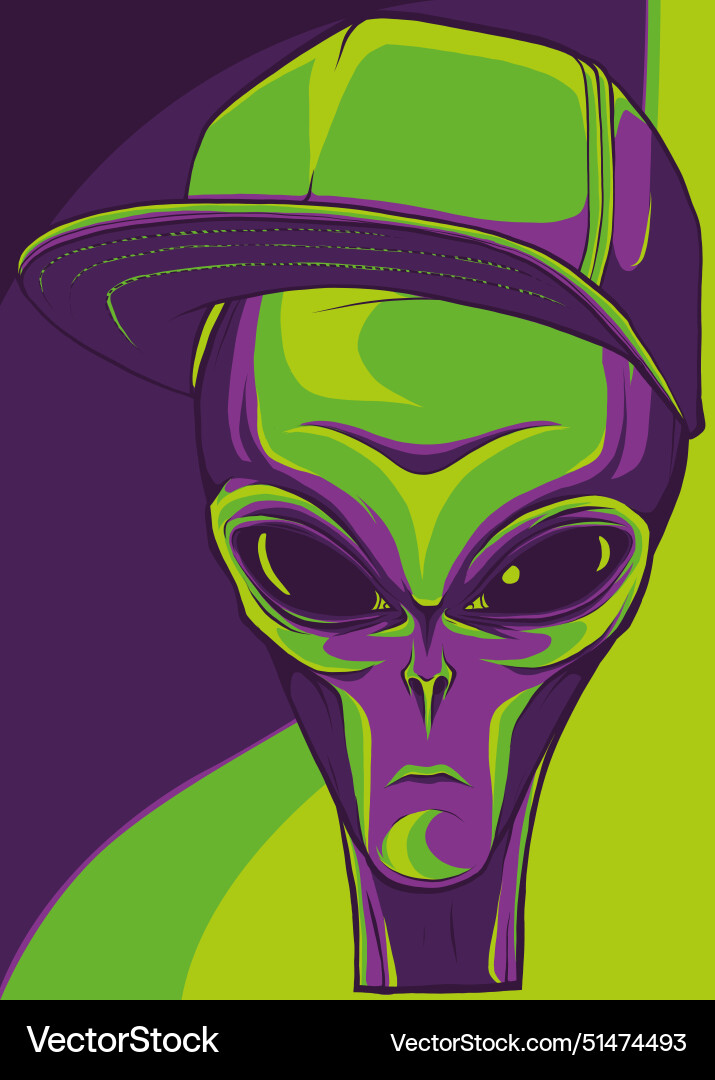 Alien gangster on white Royalty Free Vector Image