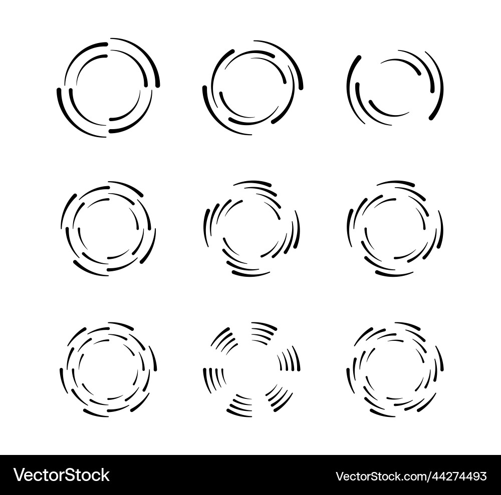 Circle speed lines for emblem design and comic Vector Image