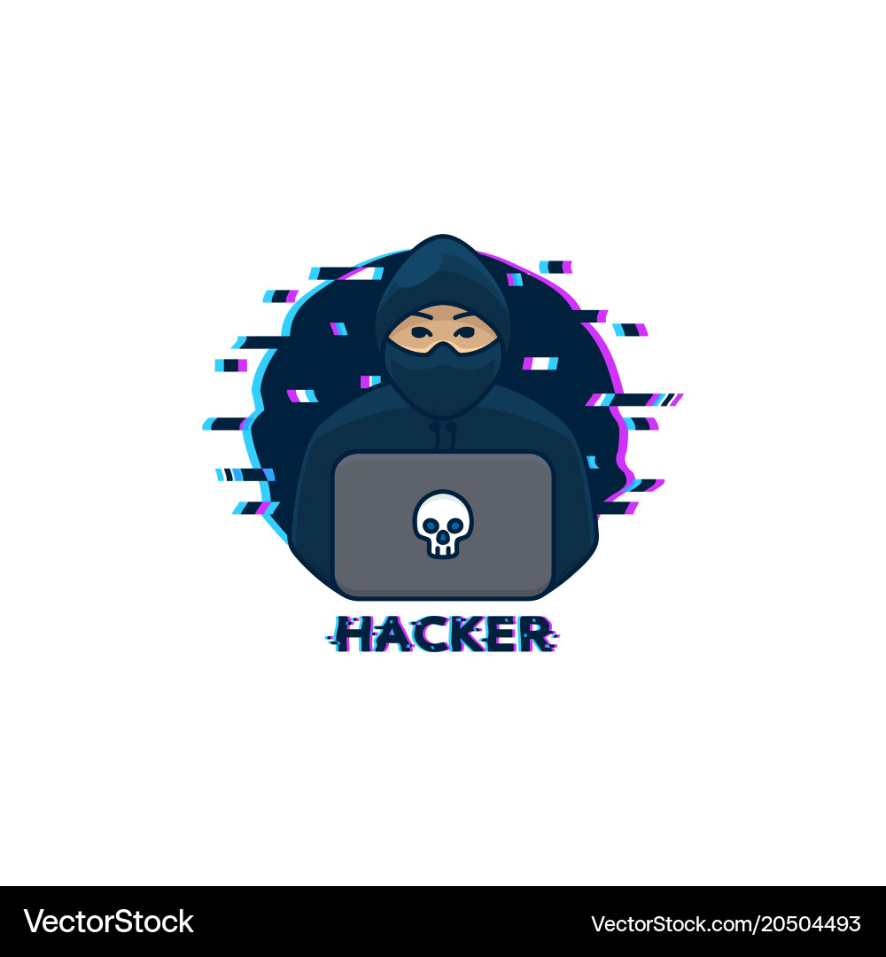 Hacker logo template Royalty Free Vector Image