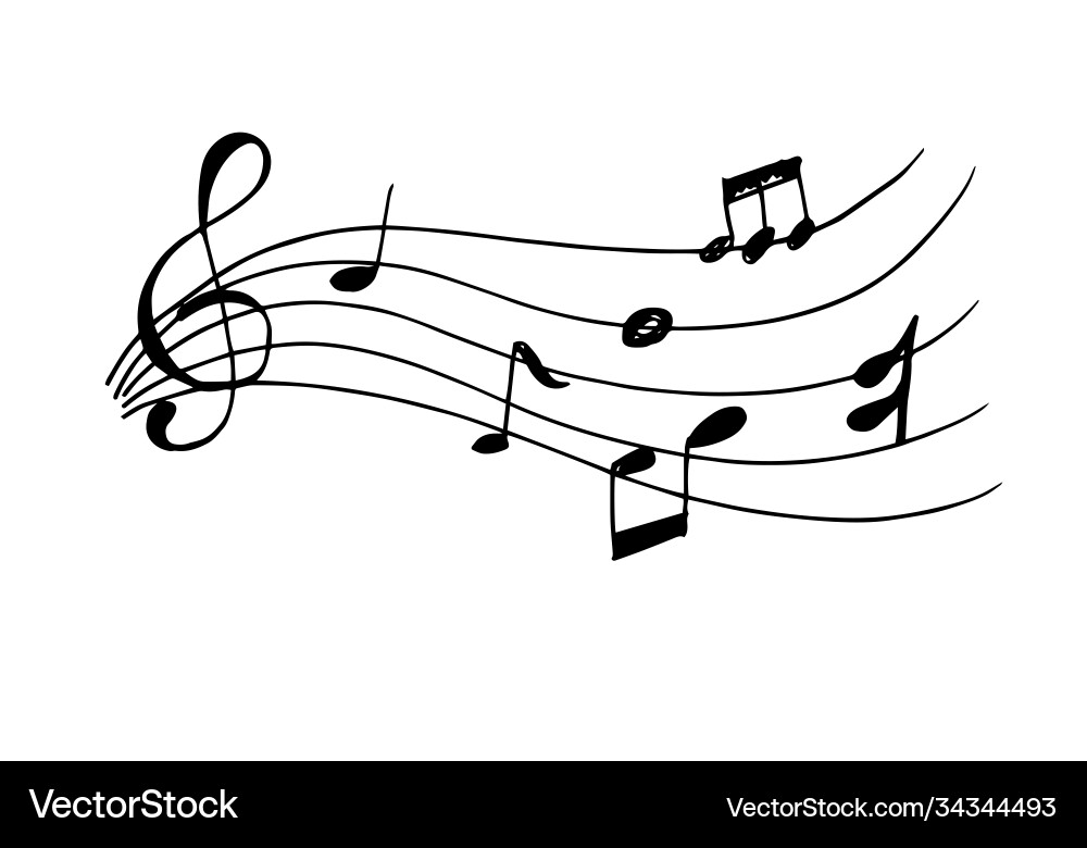 Music note design element in doodle style Vector Image