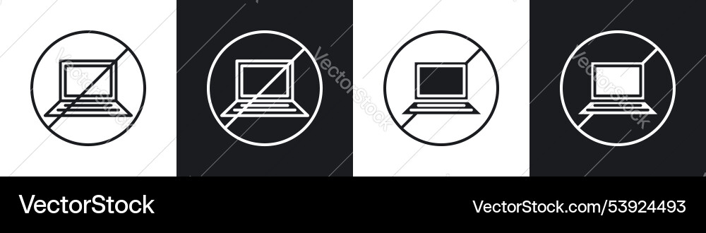 No laptop sign Royalty Free Vector Image - VectorStock