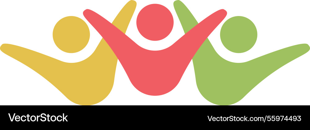 People logo icon team of community group Vector Image
