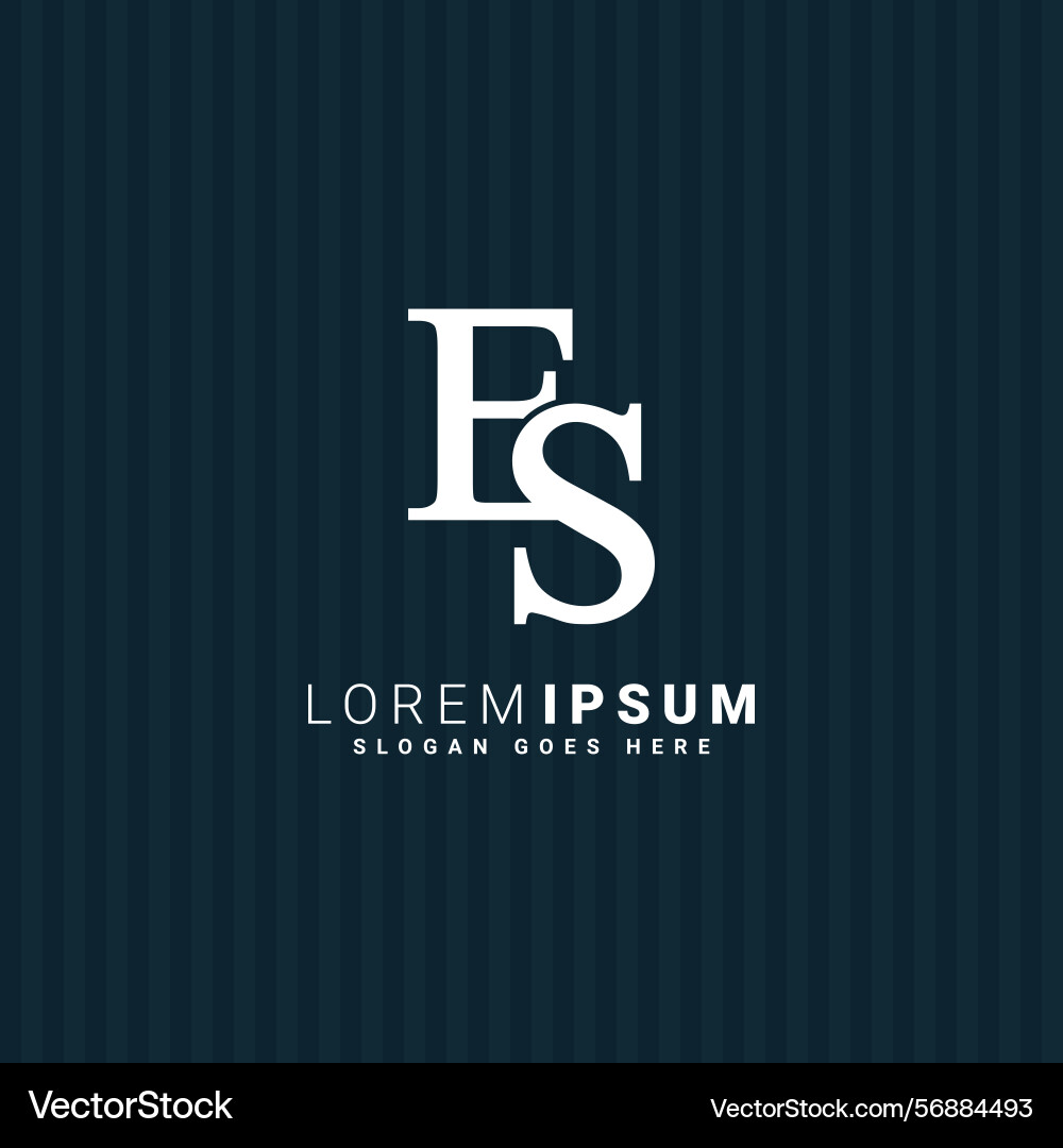 Template for initial letter es logo Royalty Free Vector