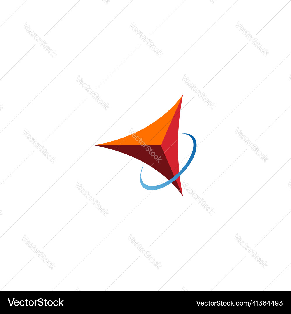 Triangle star 3d logo Royalty Free Vector Image