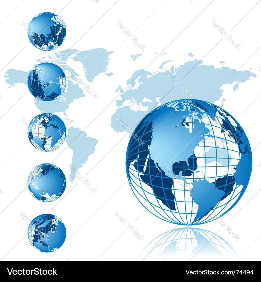 3D Globe World Map Series Royalty Free Vector Image