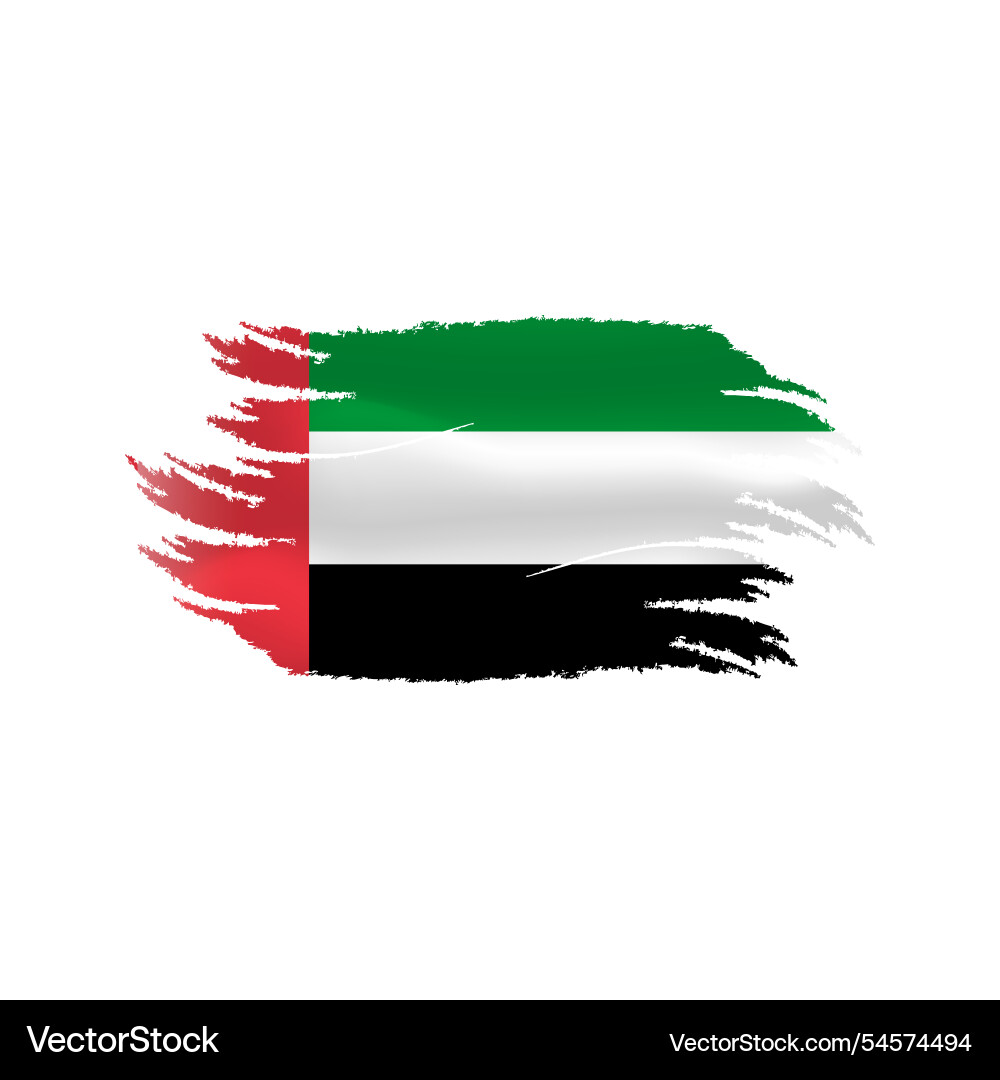 Abstract brush art uae flag design Royalty Free Vector Image