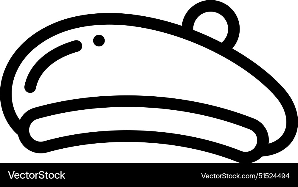 Beret icon thin linear style design isolated Vector Image
