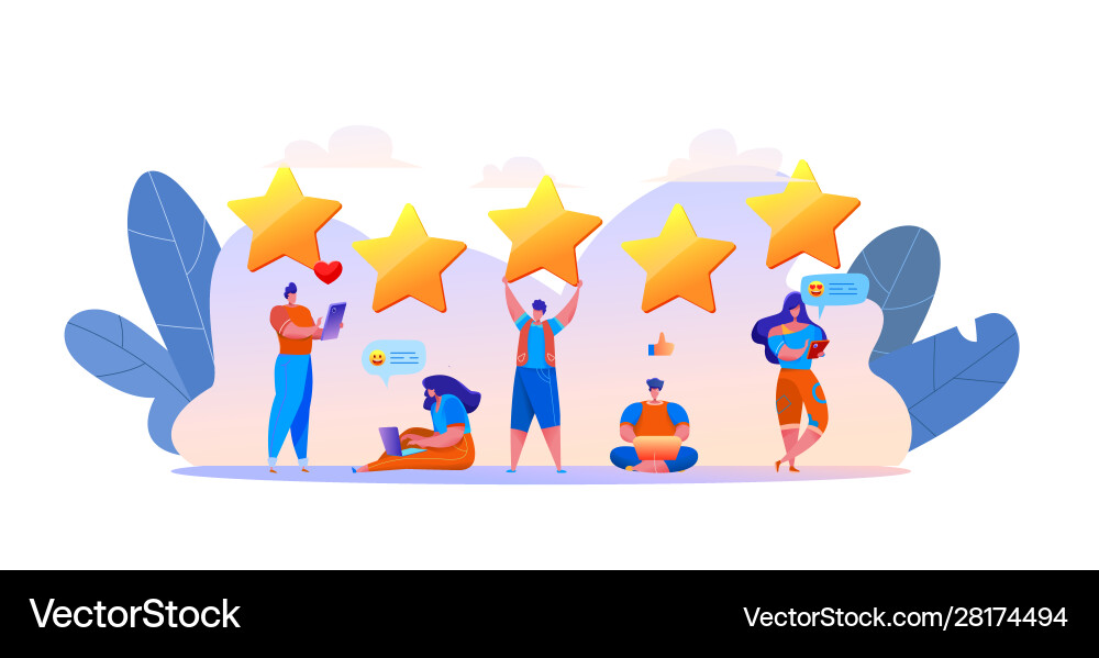 Customer feedback prople rating with stars Vector Image