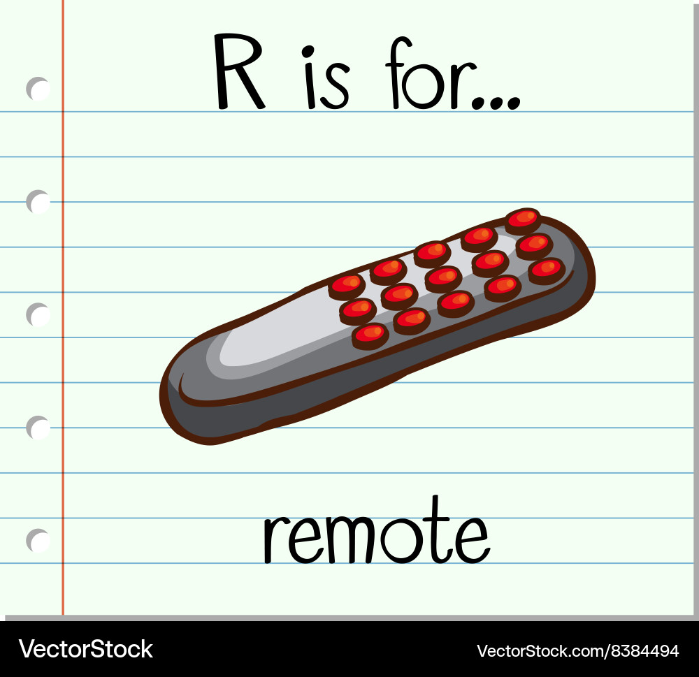 Flashcard letter r is for remote Royalty Free Vector Image