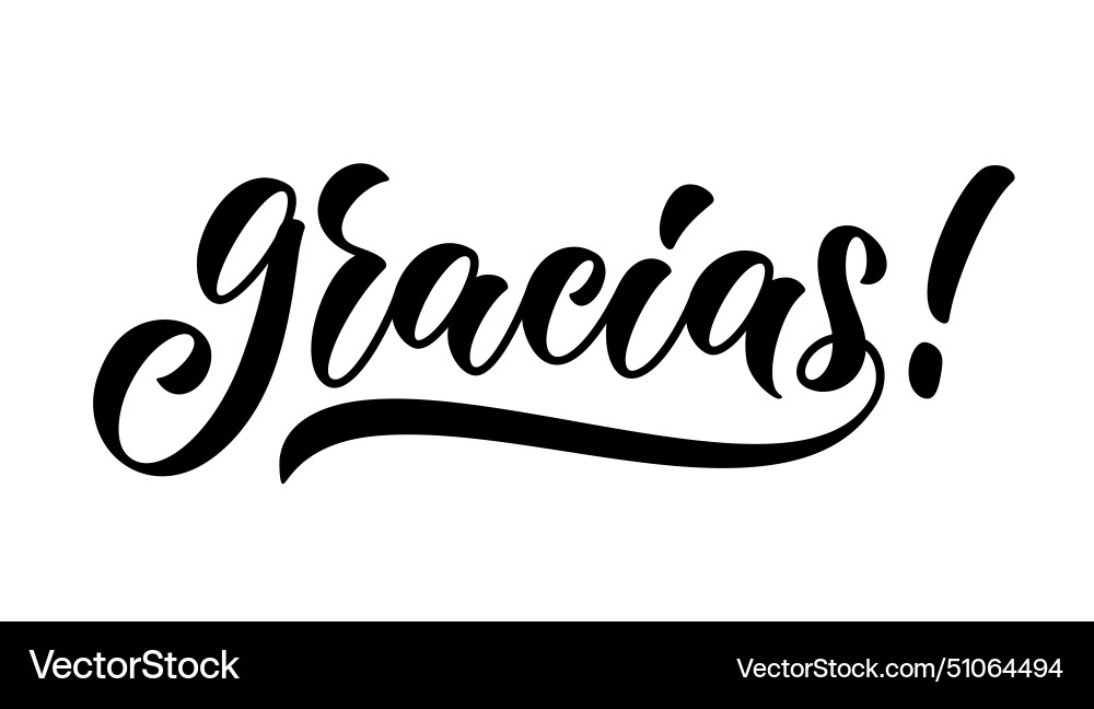 Gracias hand lettering Royalty Free Vector Image