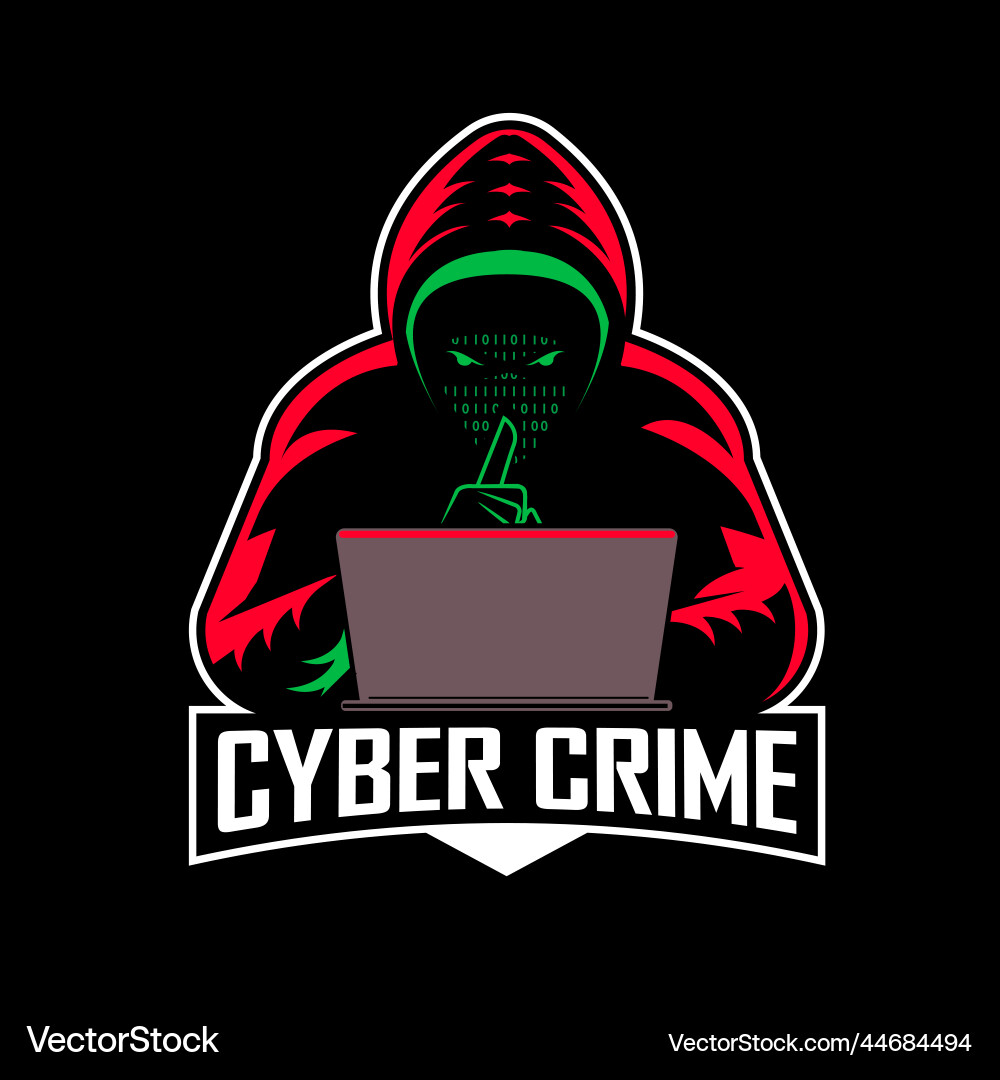 Hacker is doing cyber crime Royalty Free Vector Image