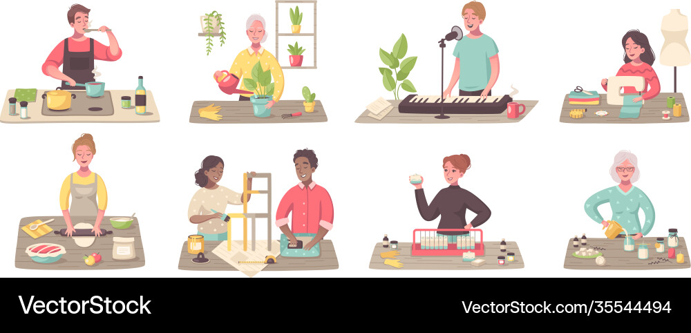 Hobcartoon set Royalty Free Vector Image - VectorStock