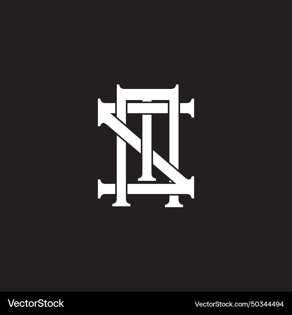 Letter ms tall font simple logo Royalty Free Vector Image