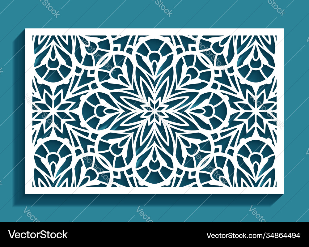 Ornamental tile with cutout paper pattern Vector Image