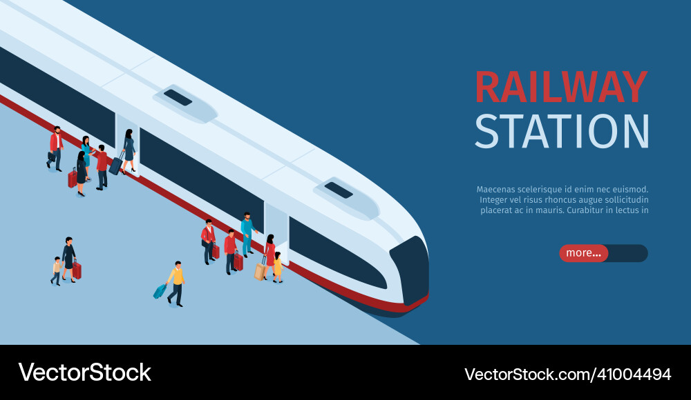 Railway station horizontal banner Royalty Free Vector Image
