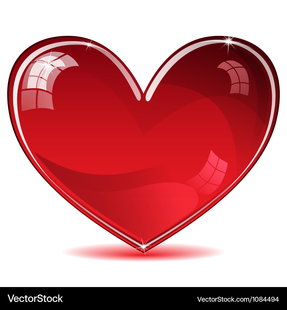 Red shiny heart Royalty Free Vector Image - VectorStock