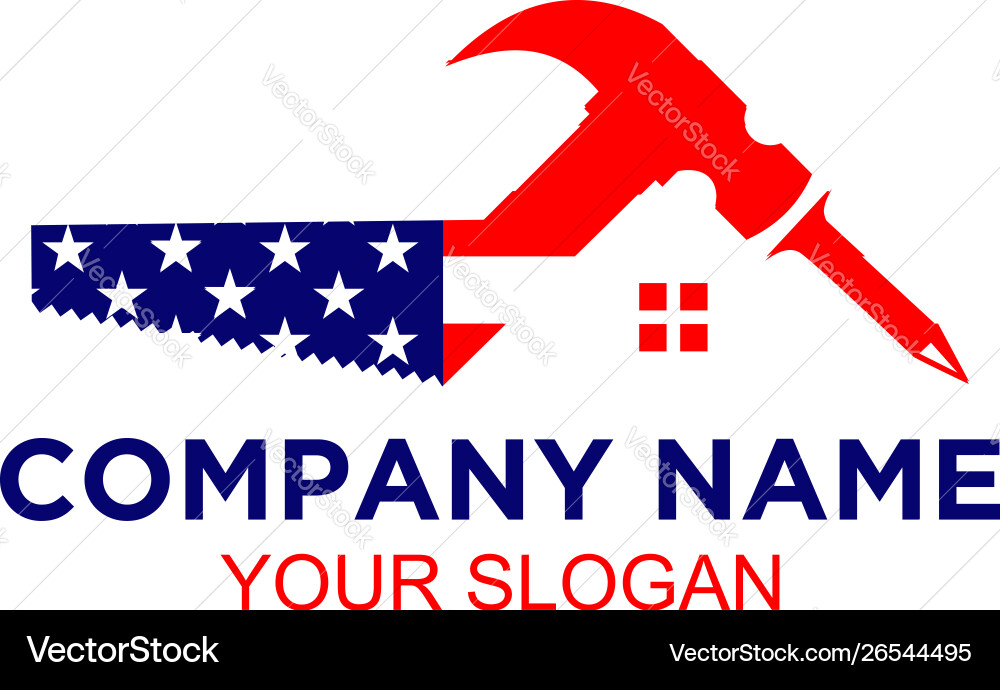 American house construction logo design Royalty Free Vector