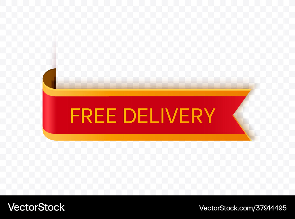 Free delivery red label isolated Royalty Free Vector Image