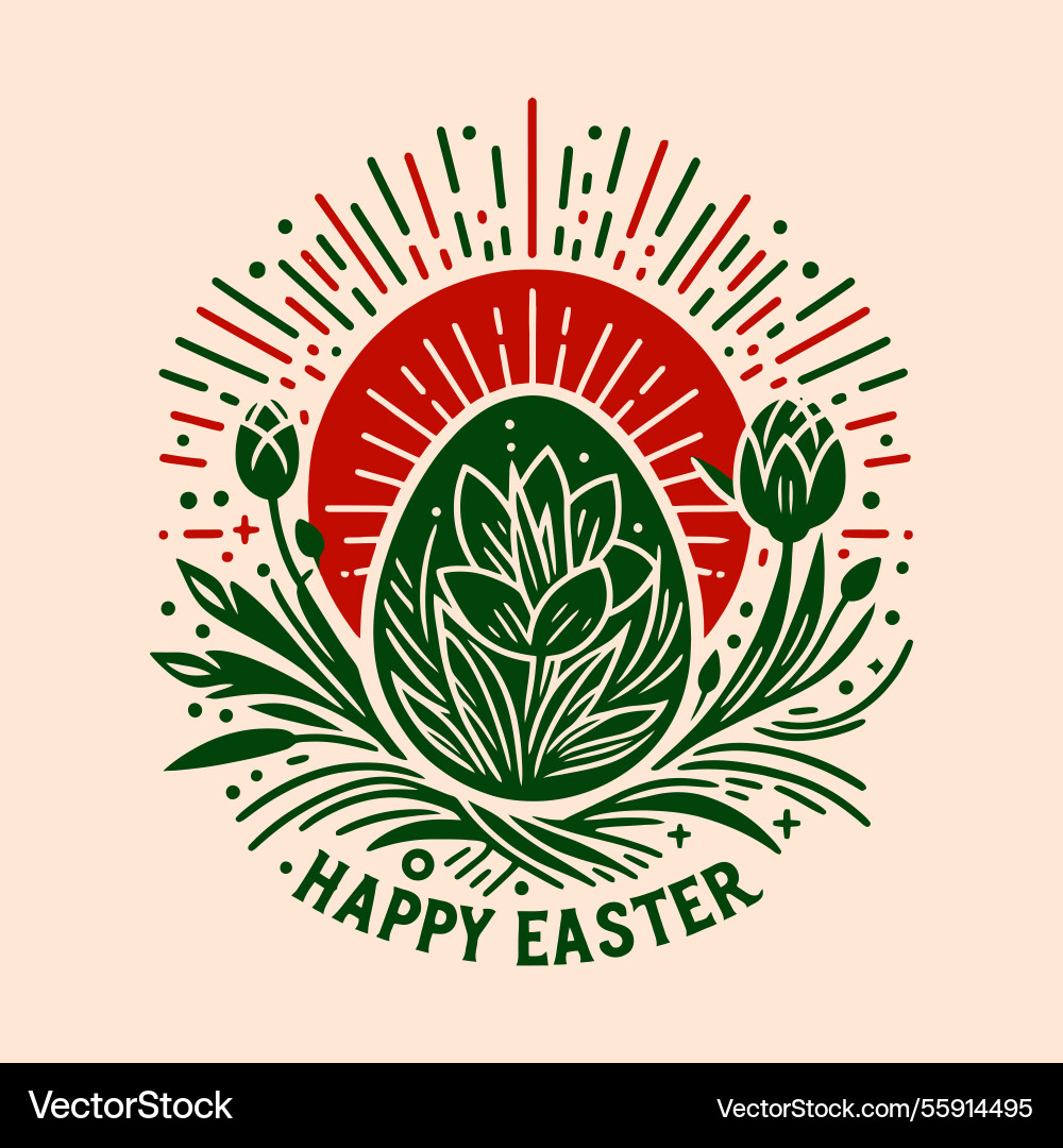 Happy easter artwork print Royalty Free Vector Image