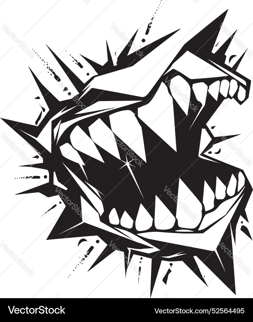 Shadowed bite sinister demons mouth symbol wicked Vector Image