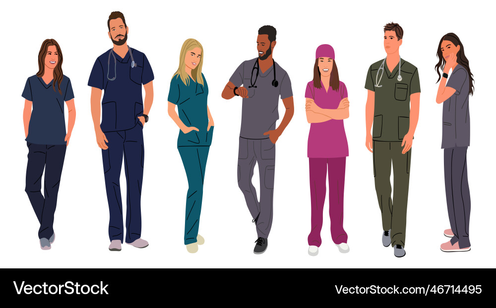Smiling Medical Professionals Royalty Free Vector Image