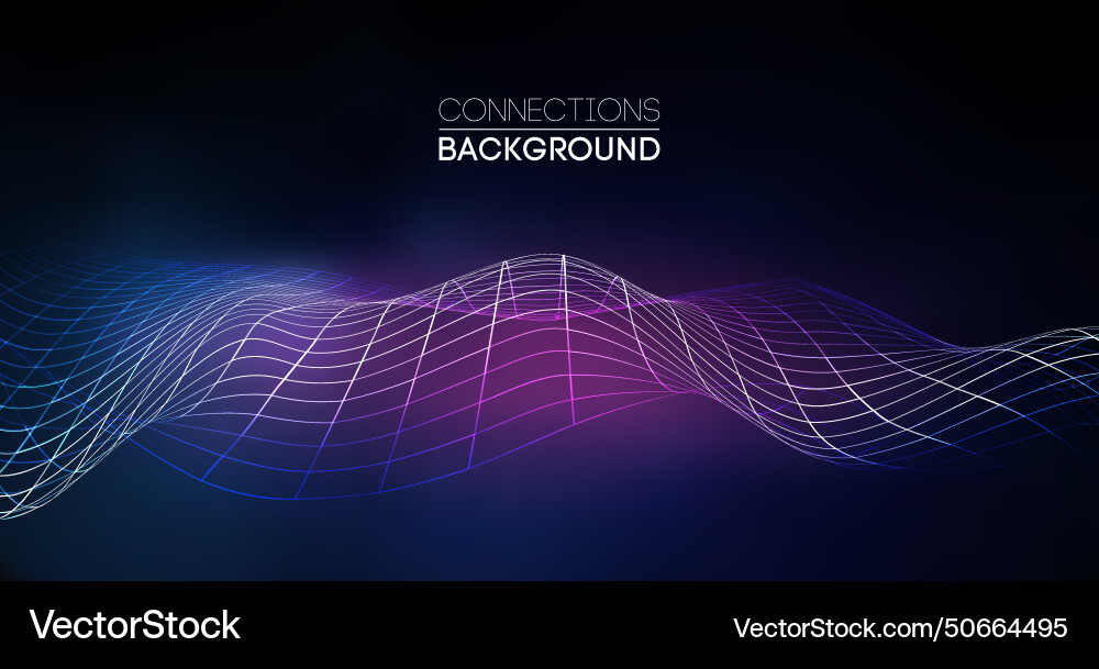 Sound wave audio abstract background network Vector Image