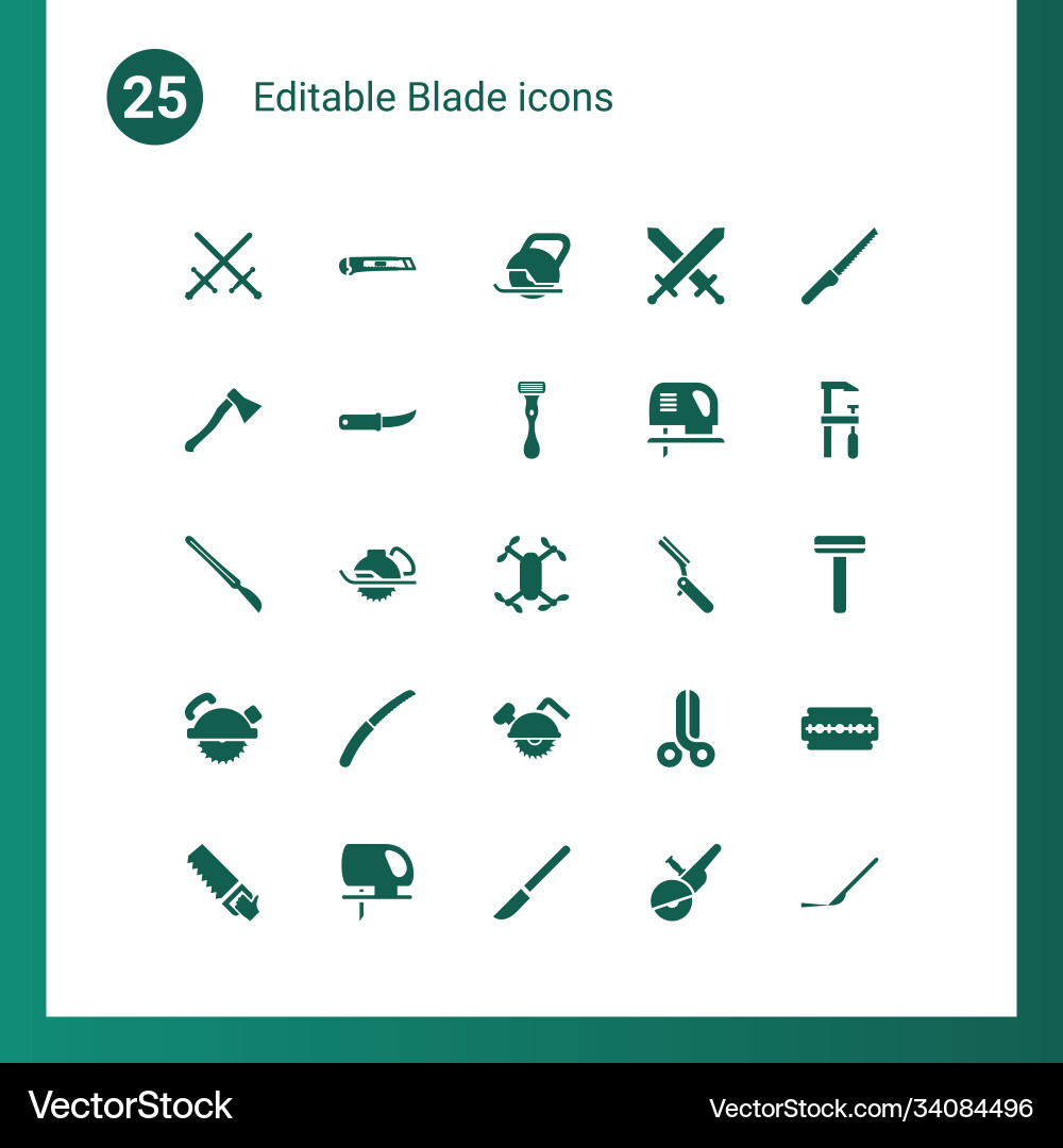 25 blade icons Royalty Free Vector Image - VectorStock