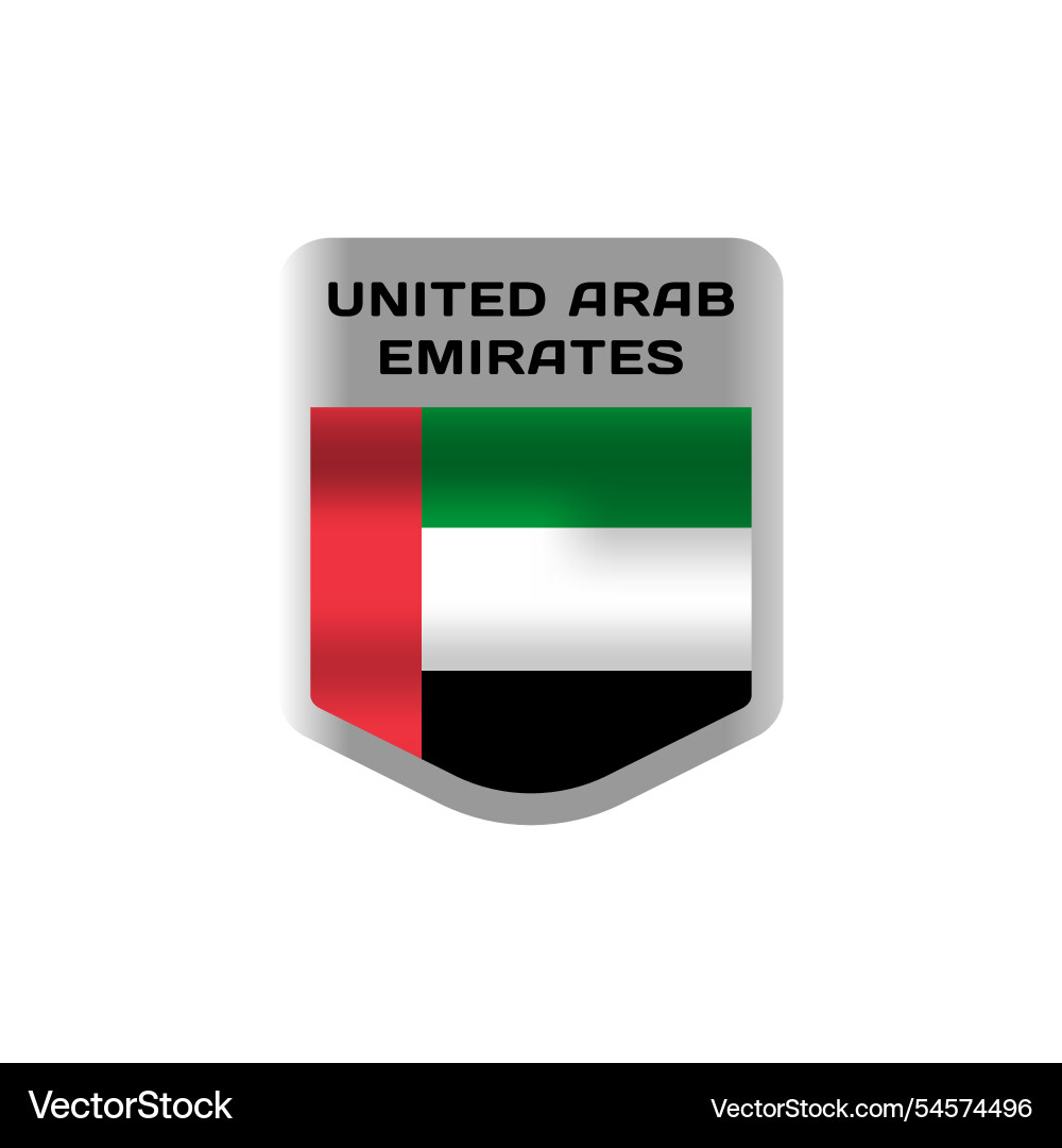Badge uae nation flag design Royalty Free Vector Image
