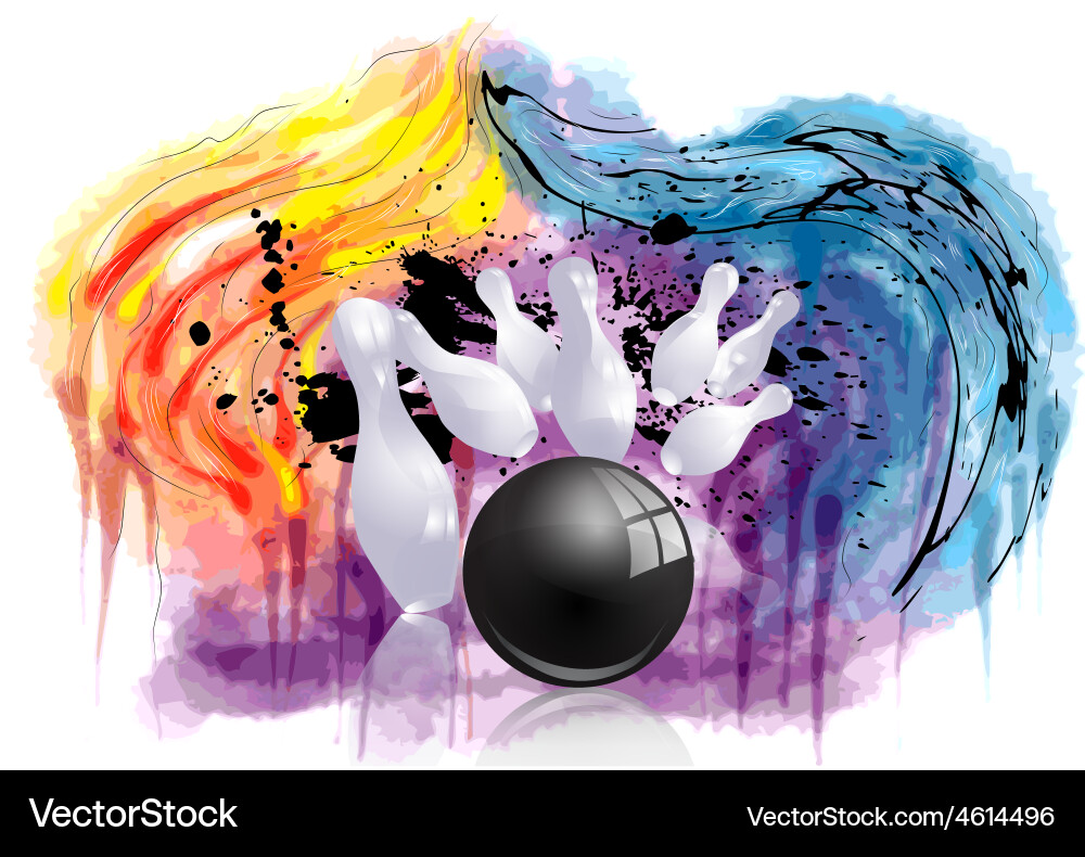 Bowling strike Royalty Free Vector Image - VectorStock