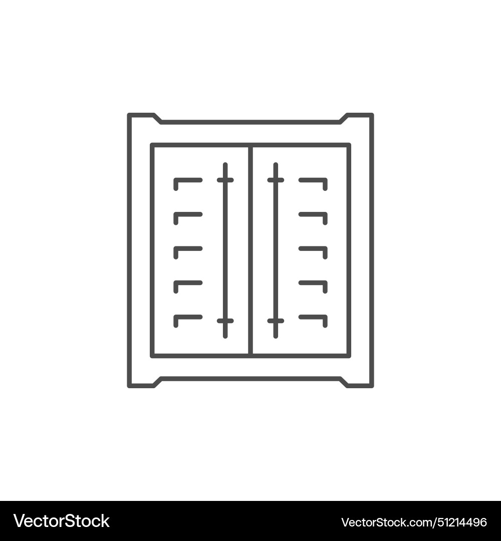Container door line outline icon Royalty Free Vector Image