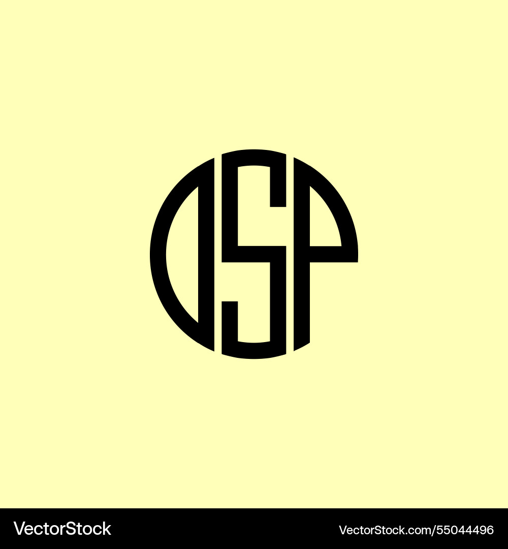 Creative rounded initial letters dsp logo Vector Image