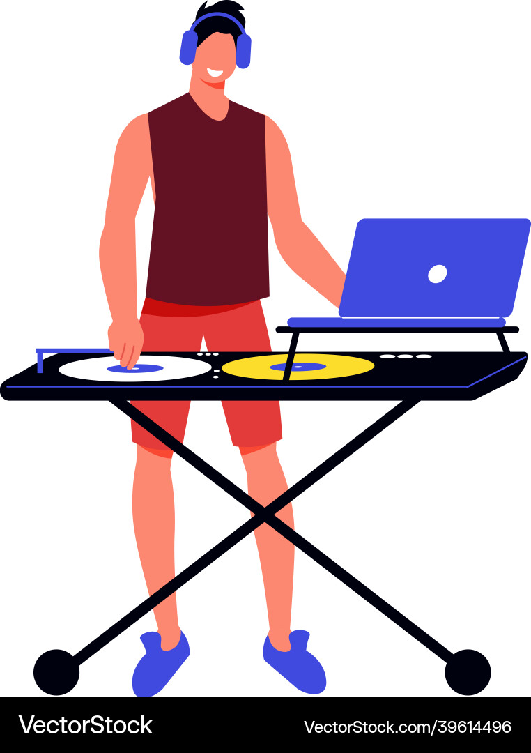 Dj flat icon Royalty Free Vector Image - VectorStock