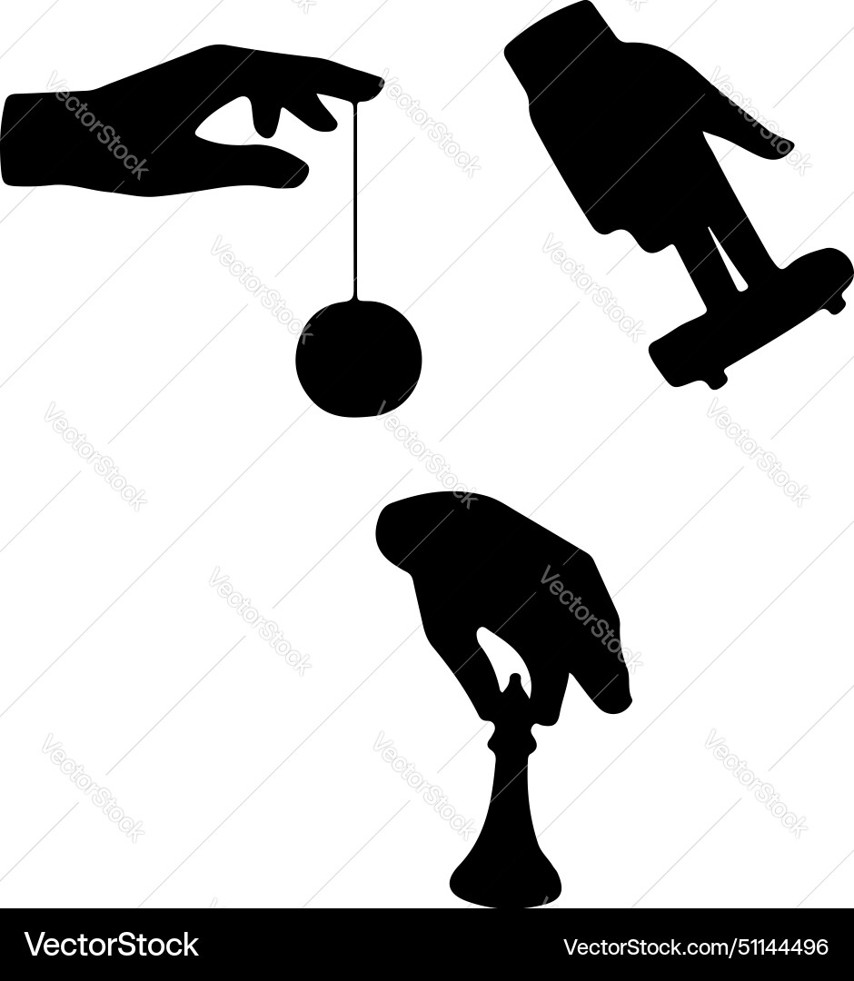 Hand games silhouettes Royalty Free Vector Image