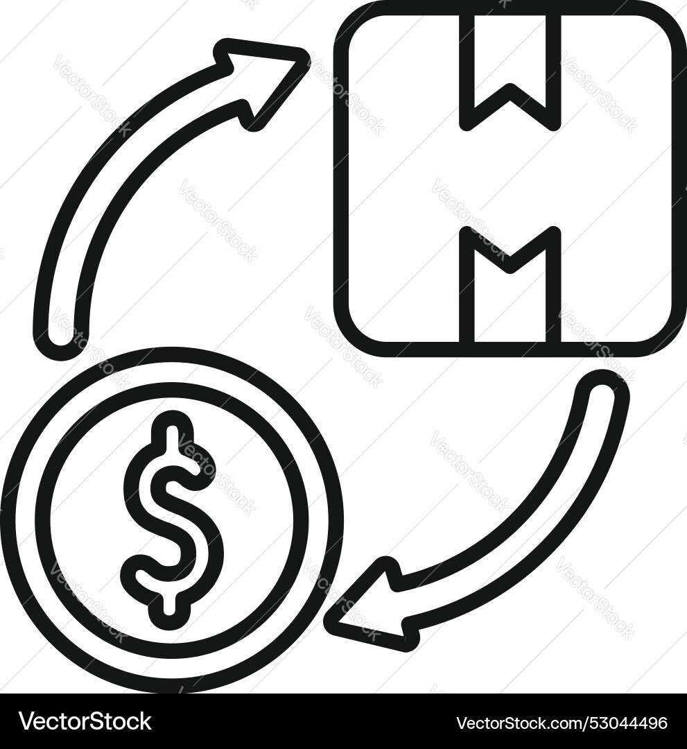 Money circulation concept with cardboard box Vector Image