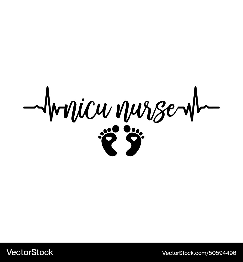 Nicu neonatal nurse heartbeat Royalty Free Vector Image