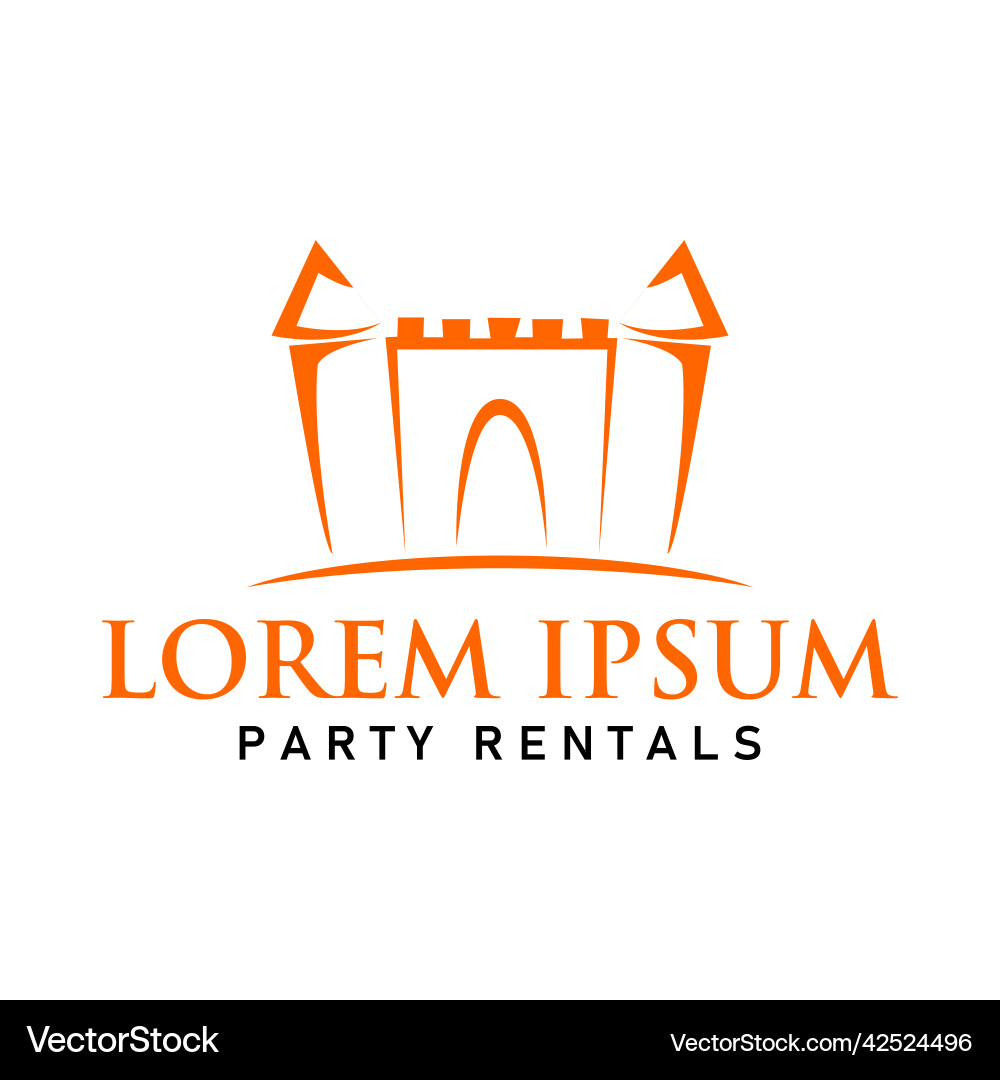 Party rental tent event logo design Royalty Free Vector