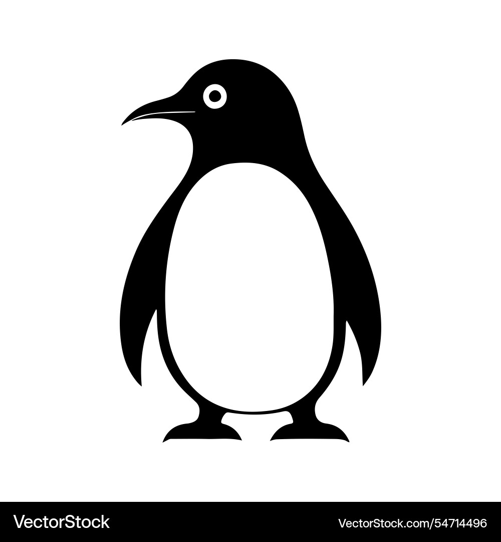 Penguin line art Royalty Free Vector Image - VectorStock