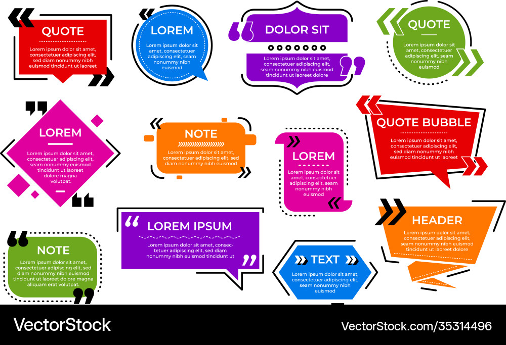 Quote bubble texting template text sign box Vector Image