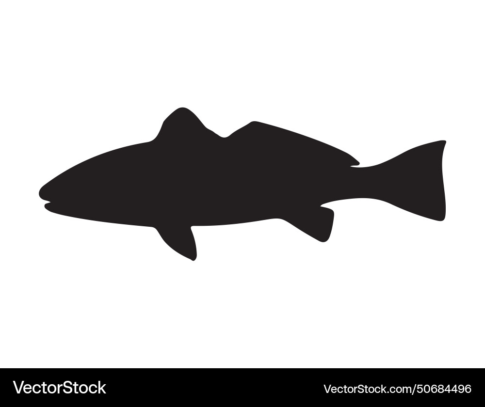 Red drum fish silhouette art Royalty Free Vector Image