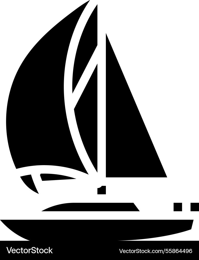Spinnaker sail sailing sport glyph icon Royalty Free Vector