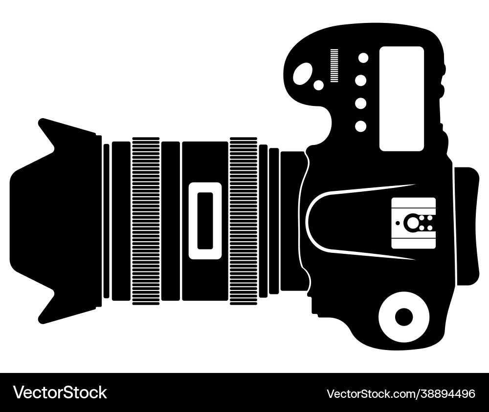 Top view at dslr camera Royalty Free Vector Image