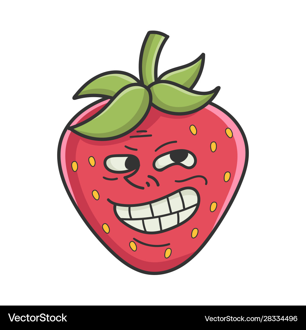 Trolling meme strawberry fruit icon cartoon Vector Image