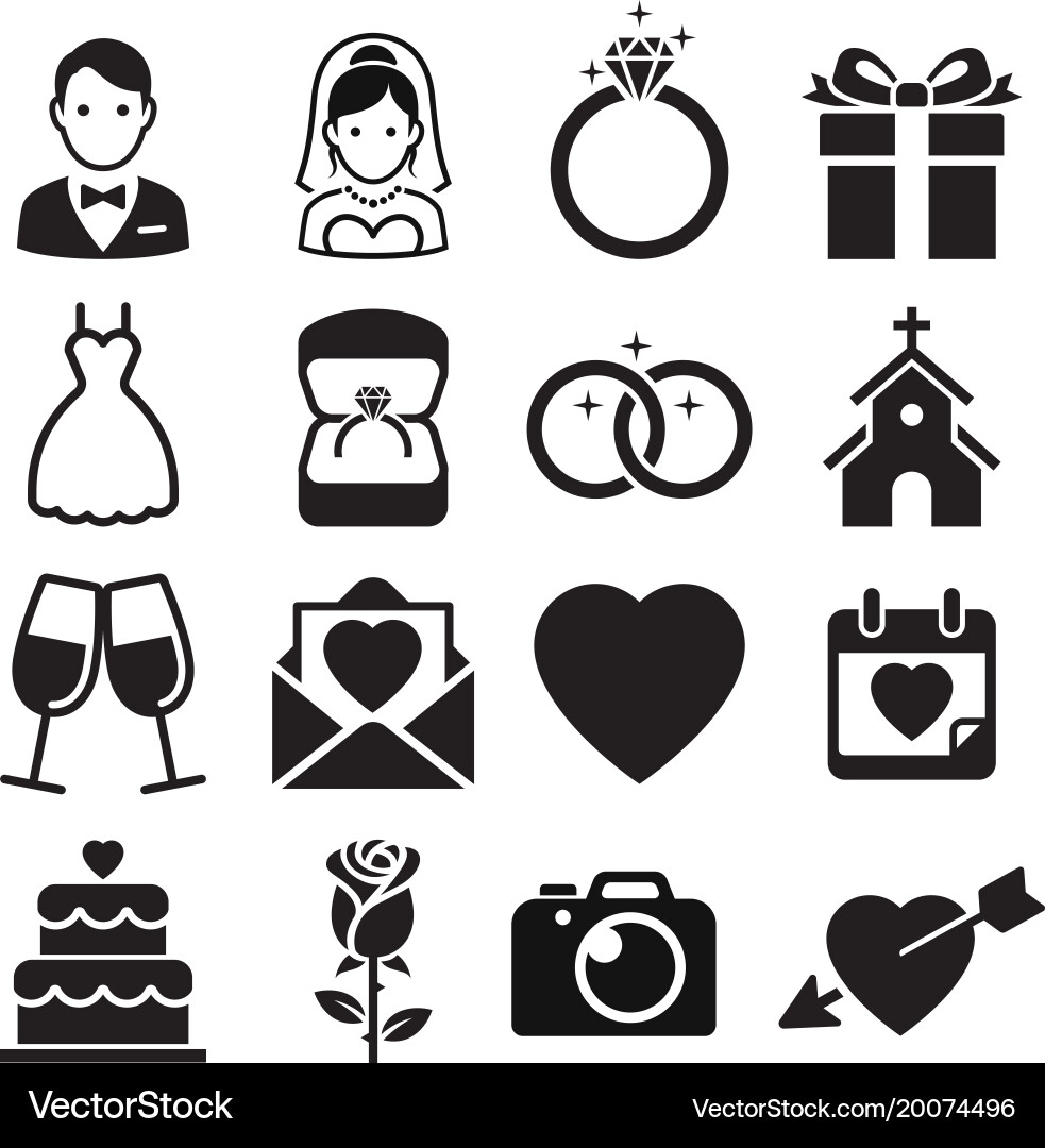 Wedding icons Royalty Free Vector Image - VectorStock