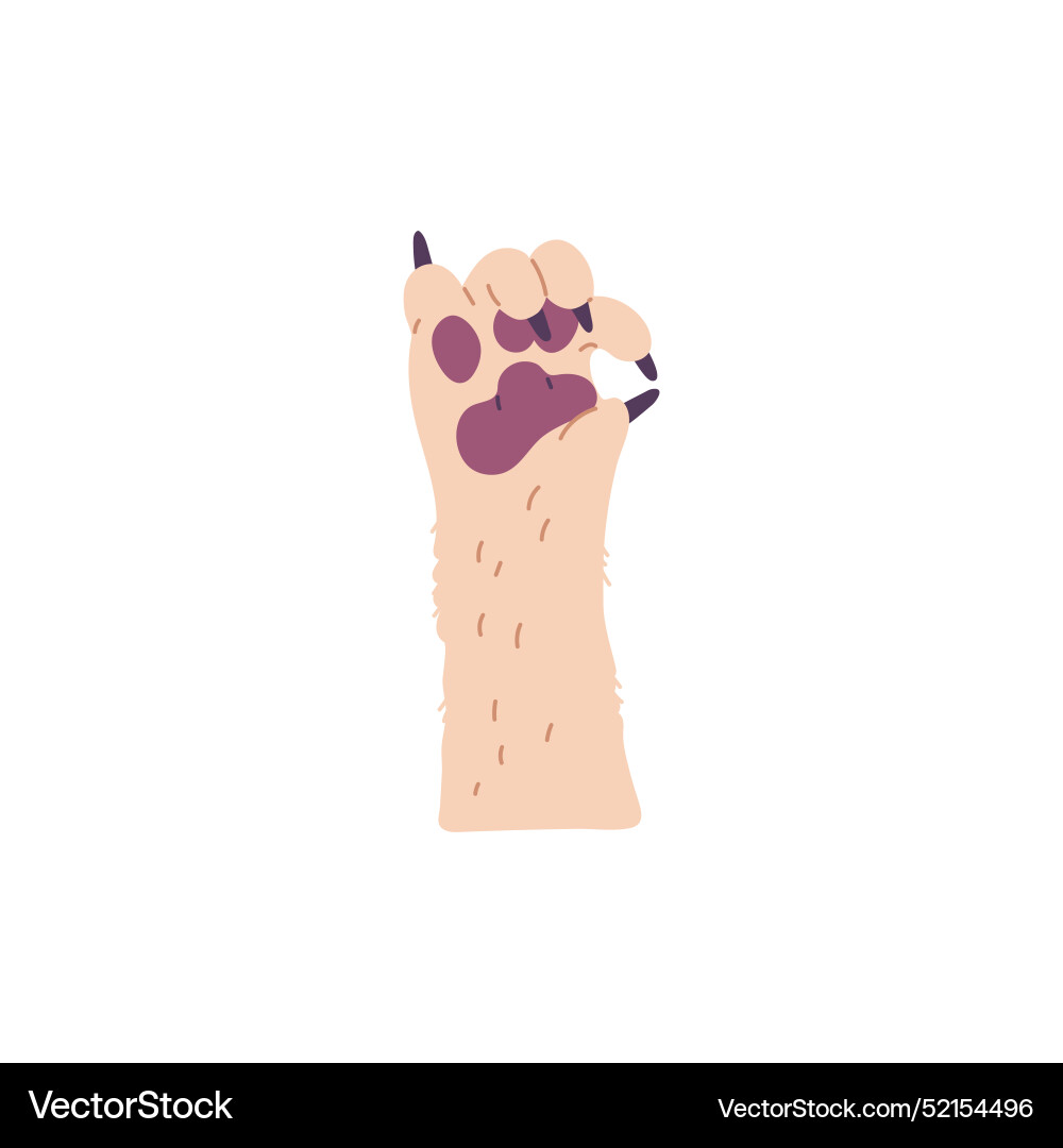 With a fluffy white paw Royalty Free Vector Image