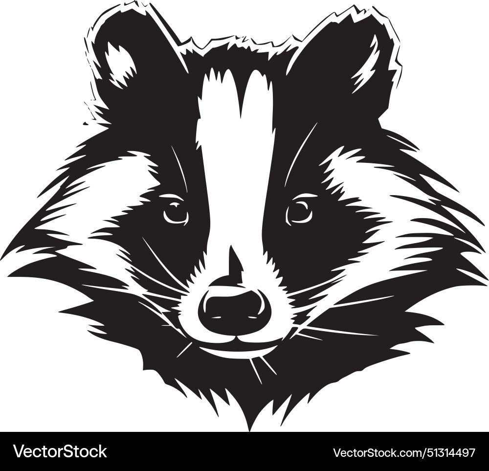 Badger - minimalist and flat logo Royalty Free Vector Image