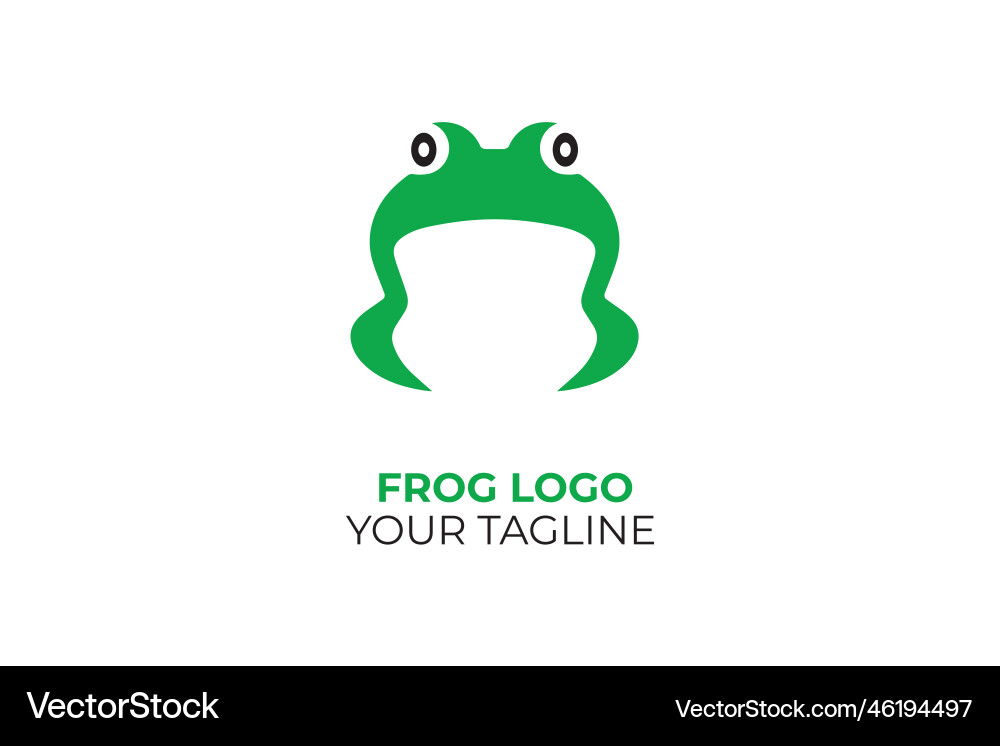 Cute frog logo isolated tree Royalty Free Vector Image