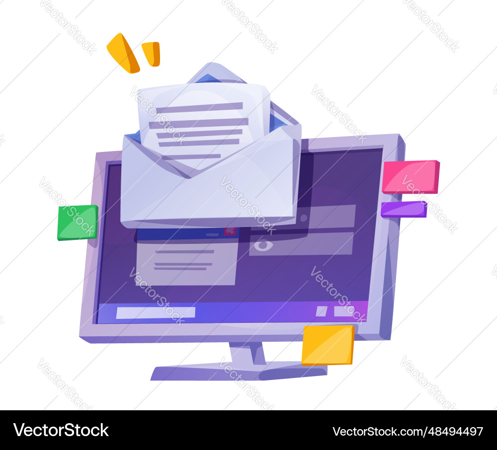 Email notification icon on white background Vector Image