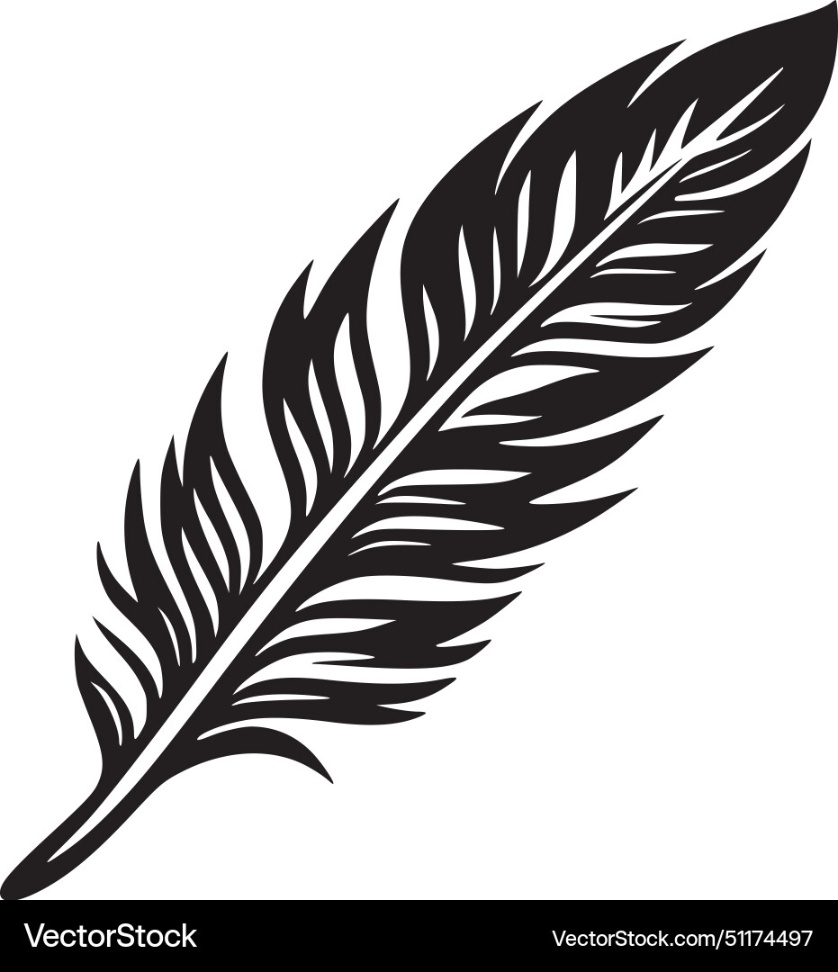 Feather - black and white isolated icon Royalty Free Vector