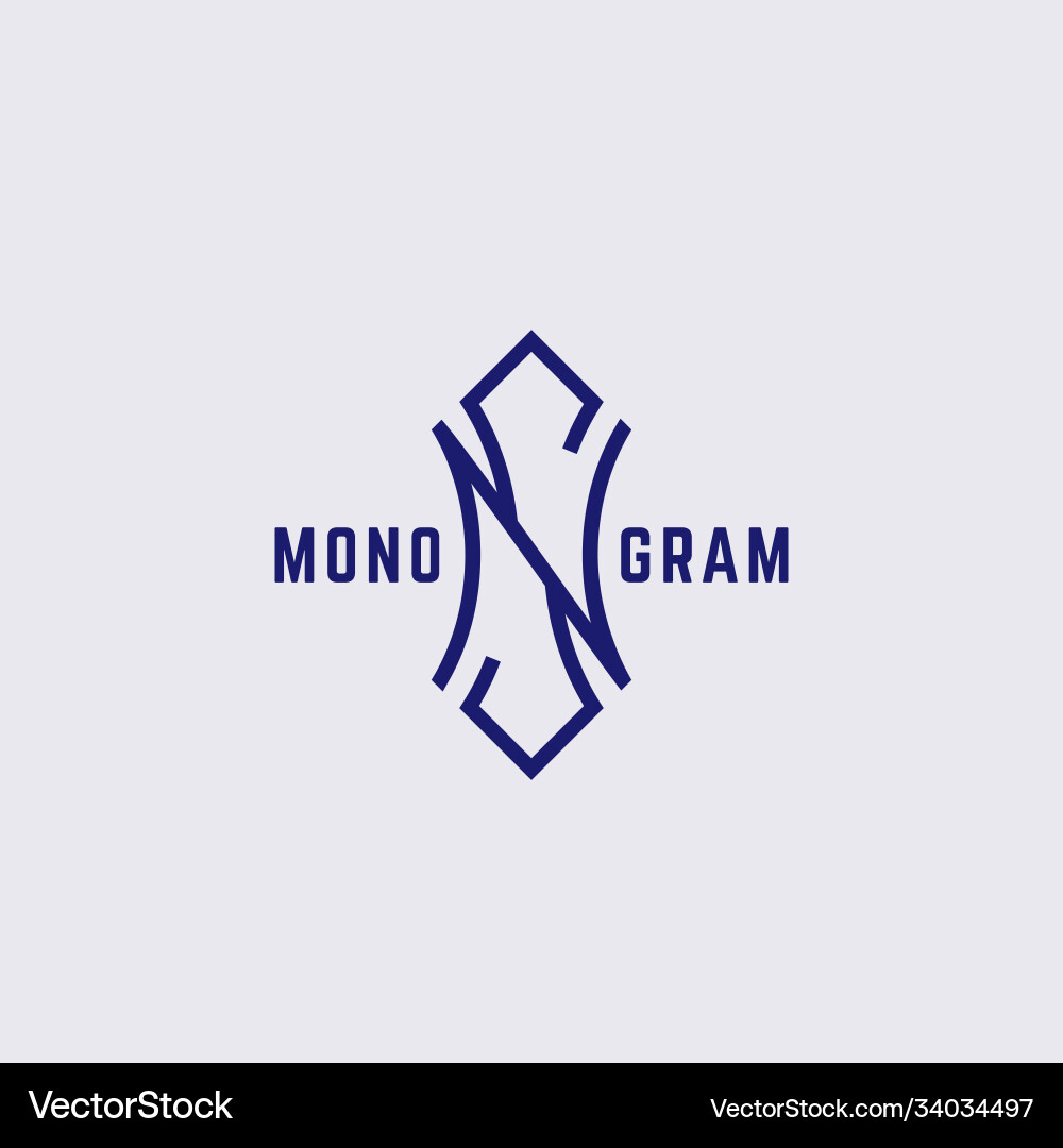 Geometric monogram ns Royalty Free Vector Image